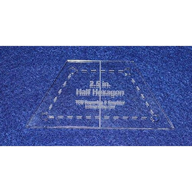 Half Hexagon 2.5" with Seam, Center Guideline & Guide Holes-Quilt ...