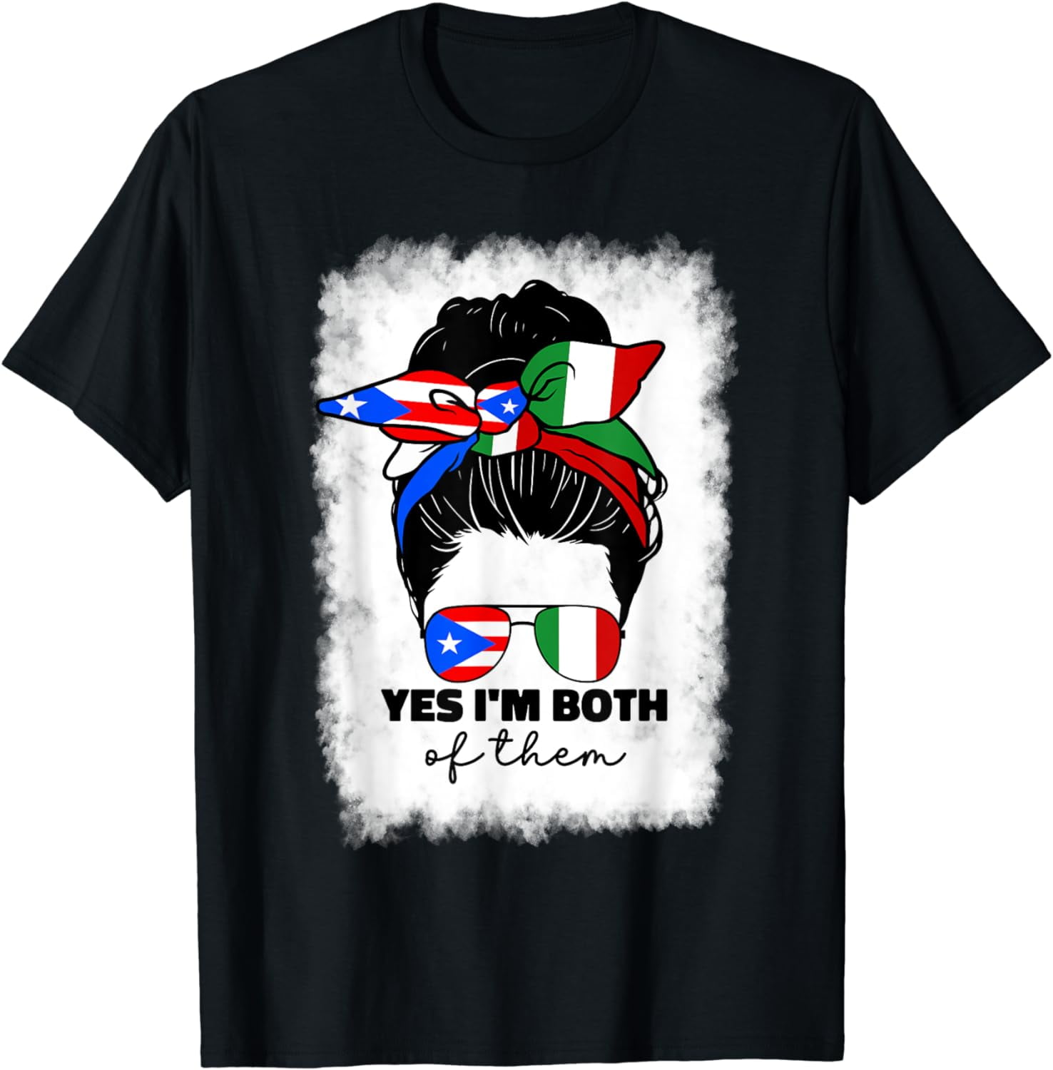 Half Italian And Puerto Rican Rico Italy Flag Girl For Women T-Shirt ...