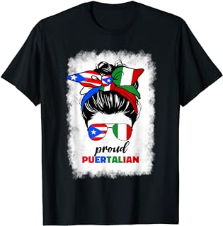 Half Italian And Puerto Rican Rico Italy Flag Girl For Women T-Shirt ...
