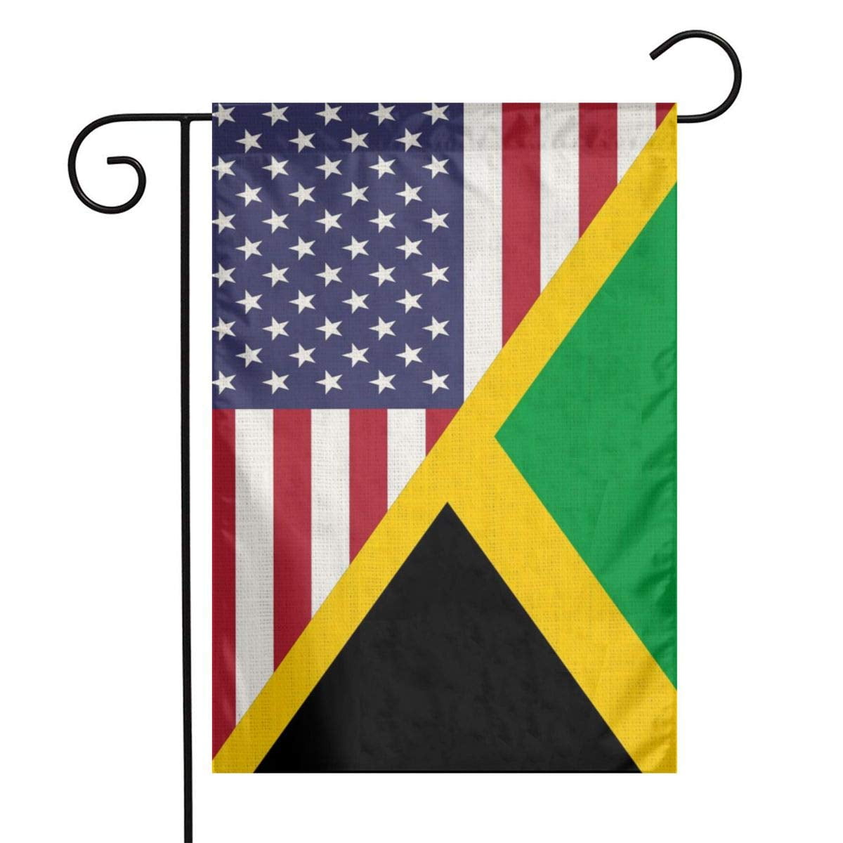 Half Jamaican and Half American Flag Combo Flax Garden Flag Farmhouse ...