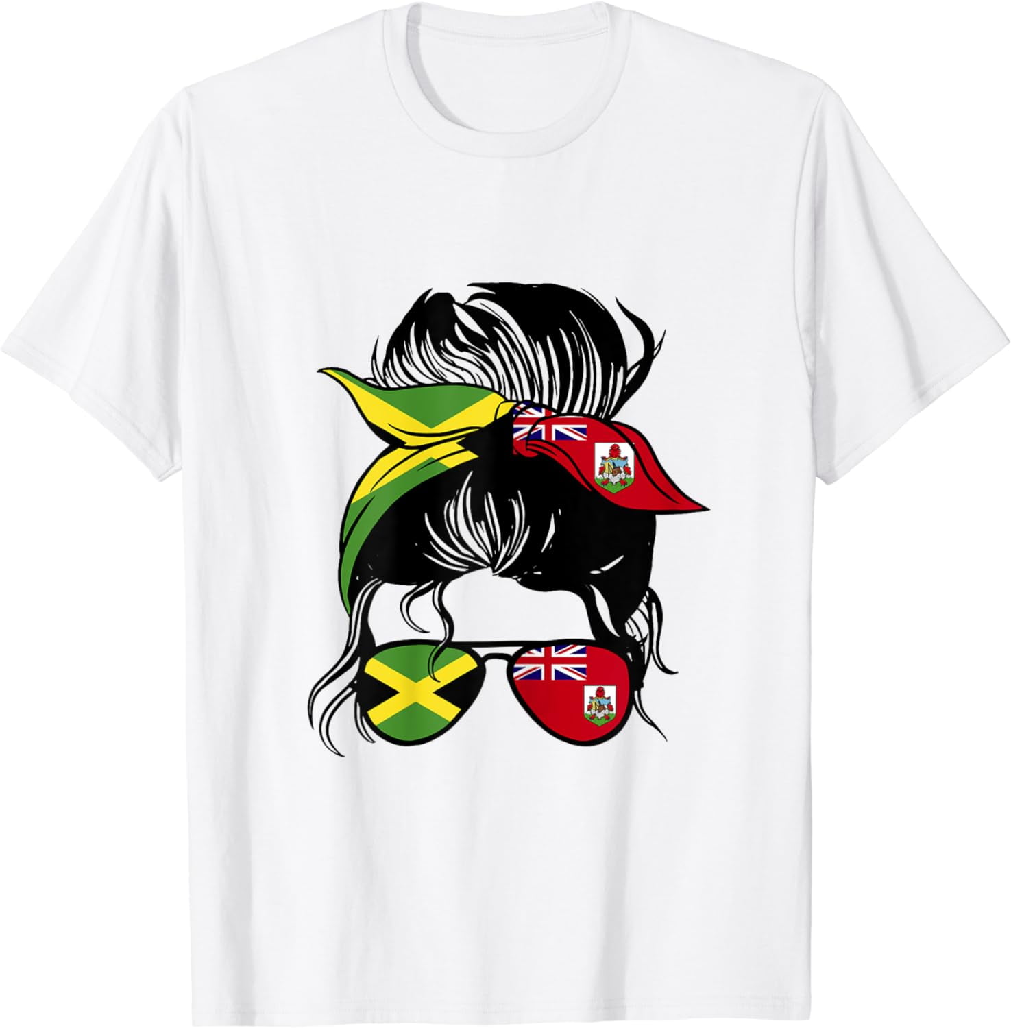 Half Jamaican half Bermudian Mix Jamaica and Bermuda Roots T-Shirt ...