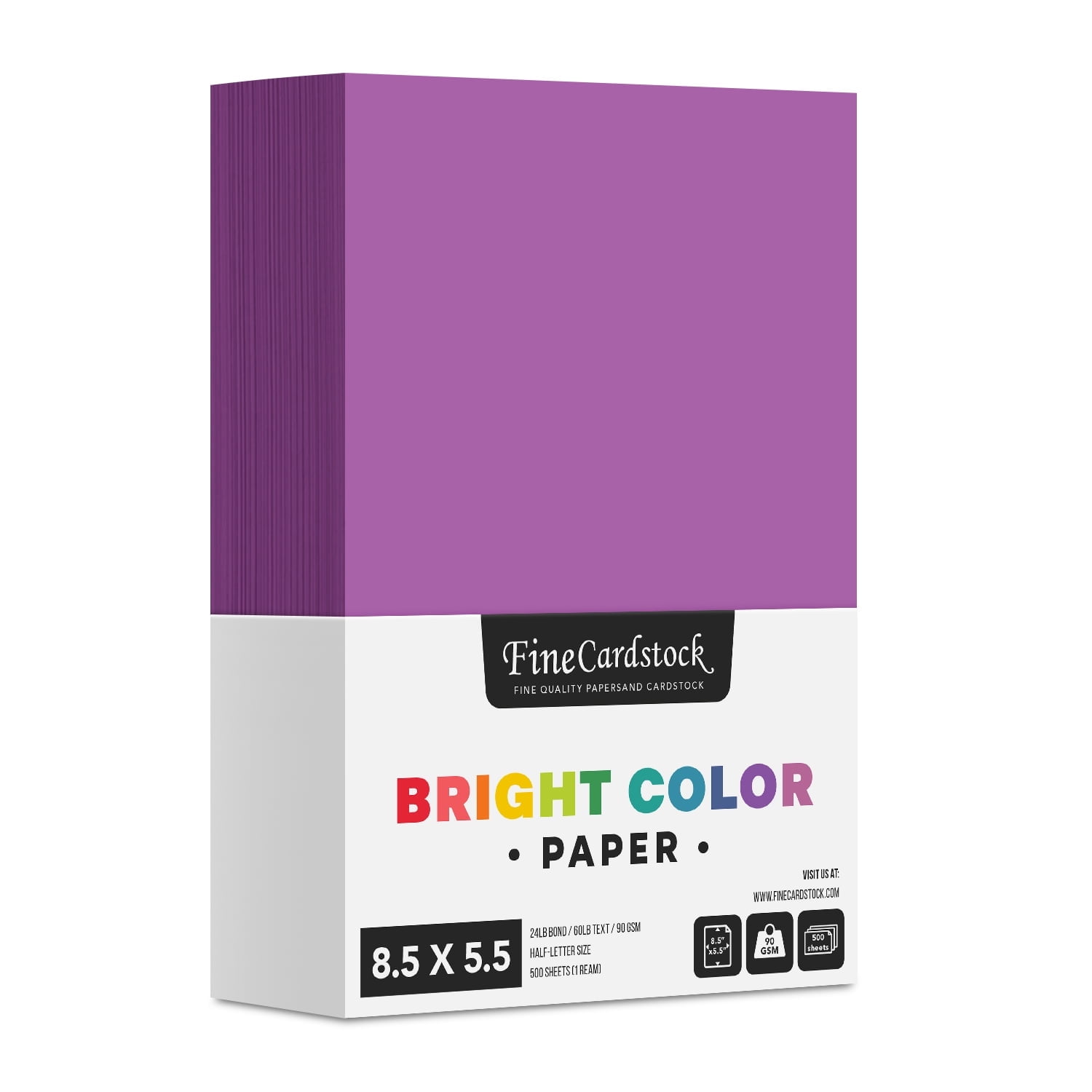 Half Letter Size, 8.5 x 5.5" Premium Color Regular Paper, 500 Sheets ...