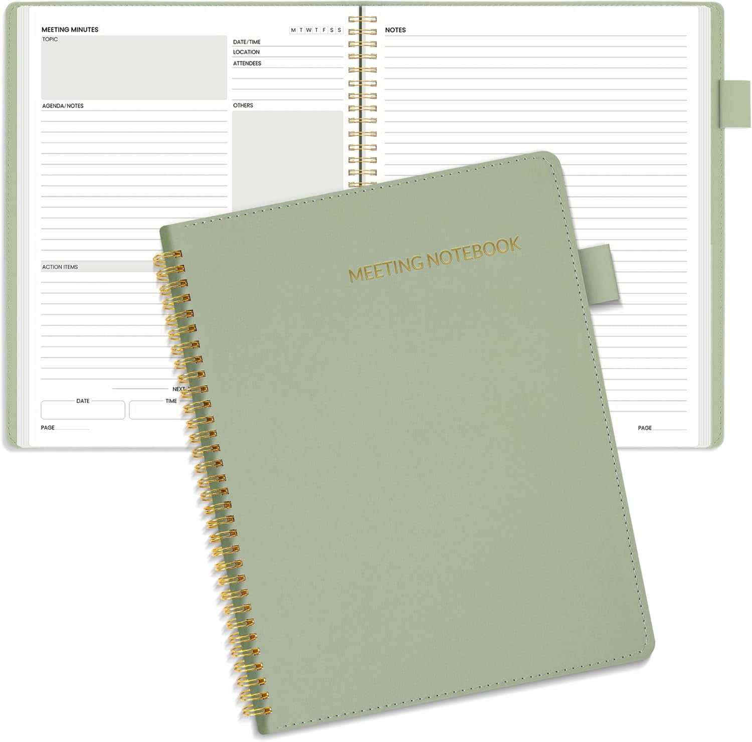Half Meeting Half Note - 8.5"x11" Professional Notebooks for Work - 160 ...