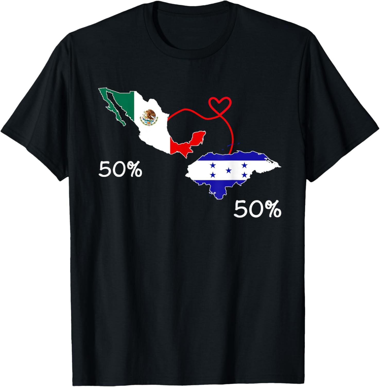 Half Mexican Half Honduran Flag Map Mexico Catracho T-Shirt - Walmart.com