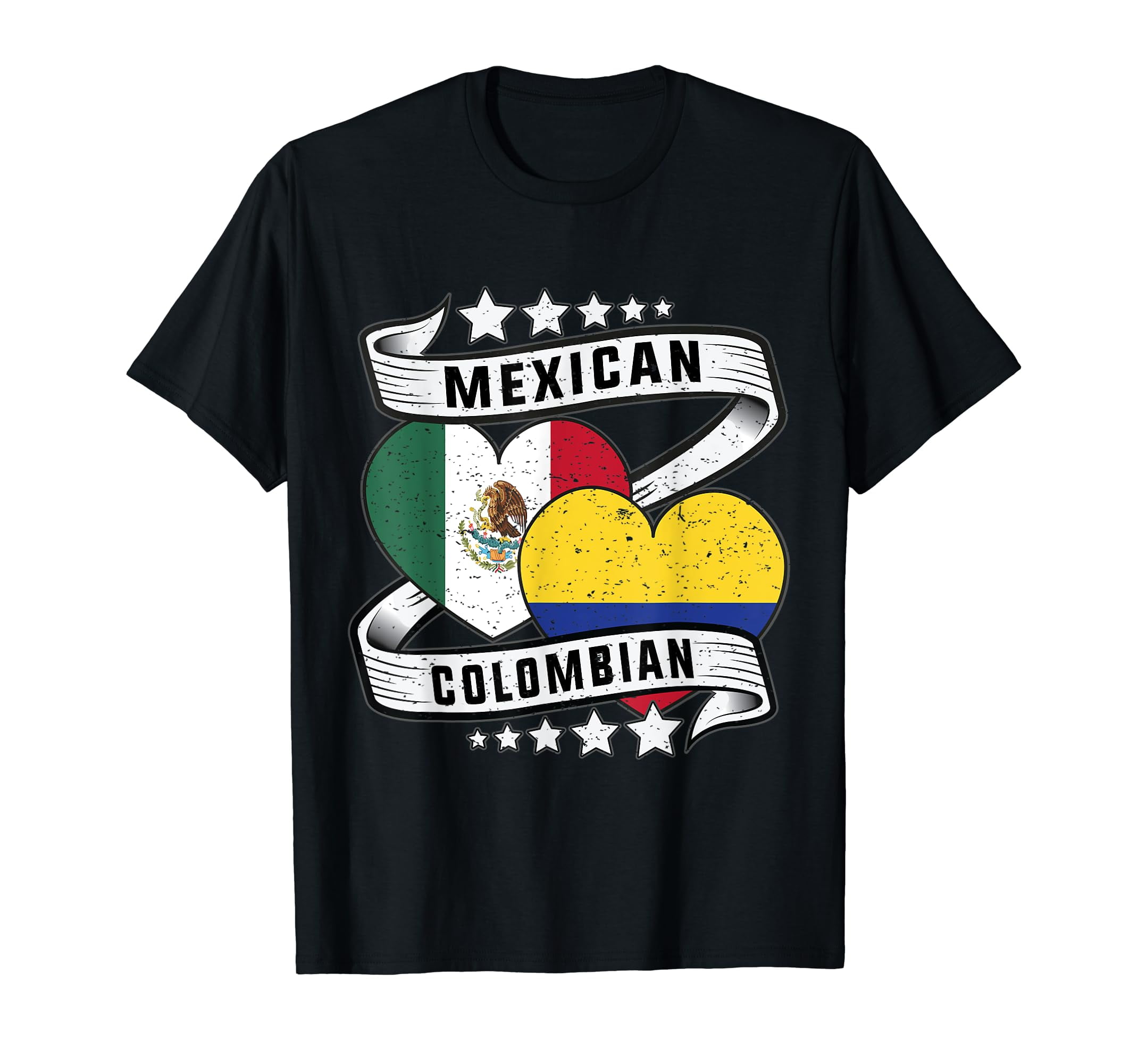 Half Mexican half Colombian shirt Colombian Mexican flag Men Women T ...