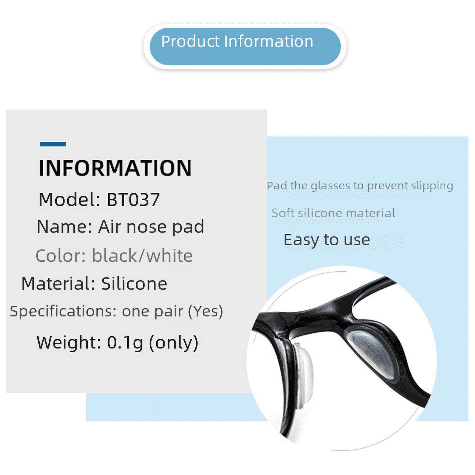 Half-Moon Air Non-slip Nose Pad Nose Patch Plate Sunglasses Silicone ...