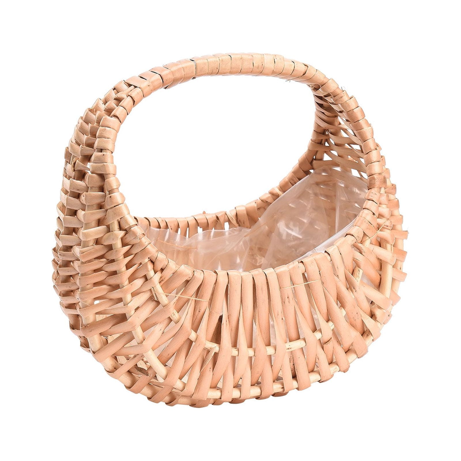 Half Moon Baskets Mini Straw Rattan Bag Handmade Retro Boho Decor Pinic ...