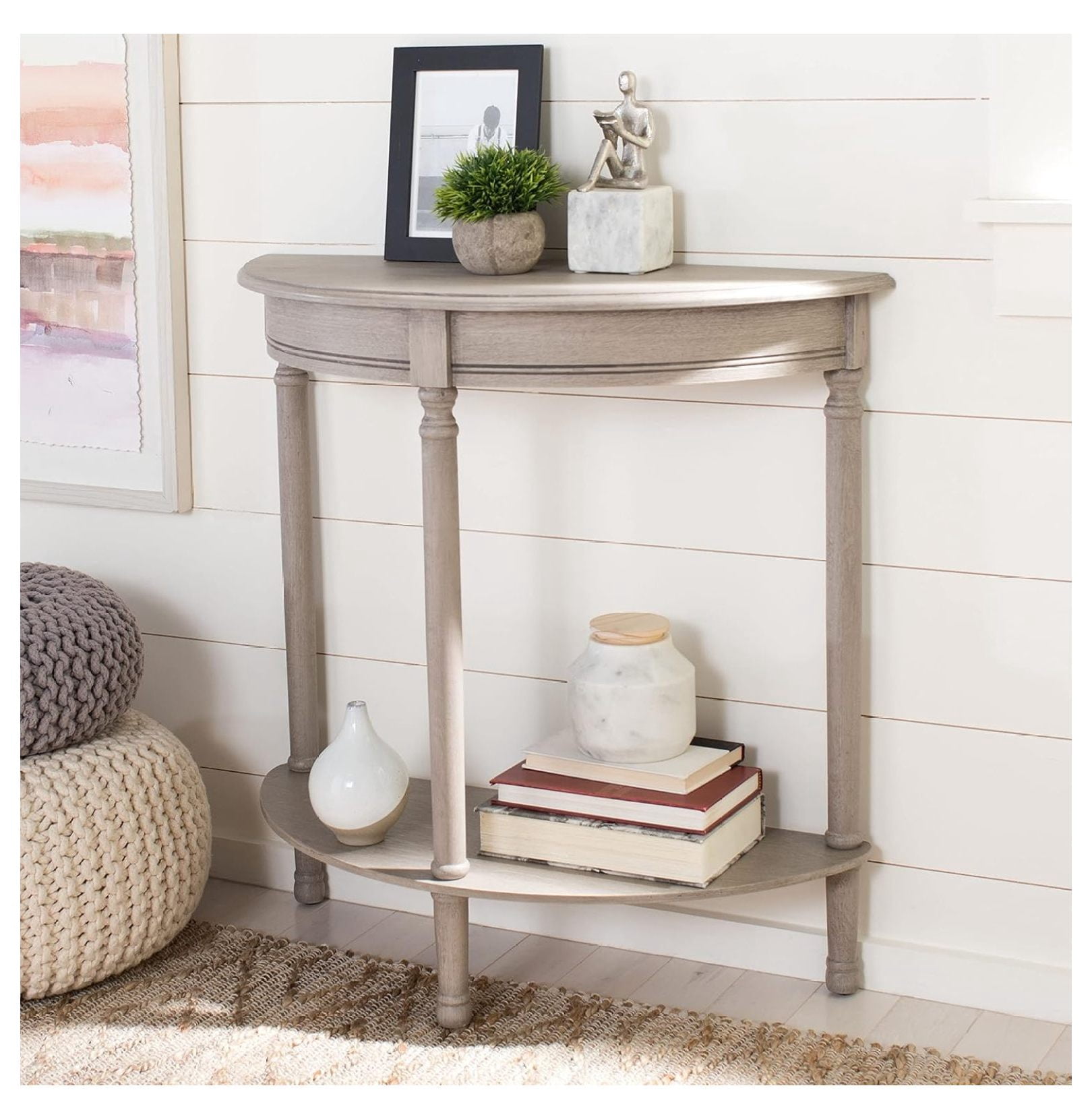 Half Moon Console Table, Greige Finish - Home Collection Tinsley ...