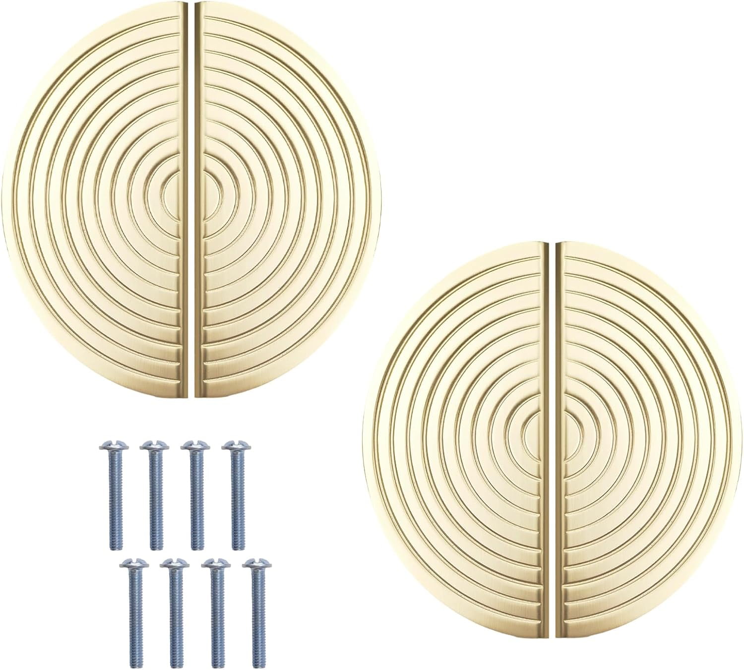 Half Moon Drawer Handles, 4PCS Brushed Copper Semi Circle Pulls ...