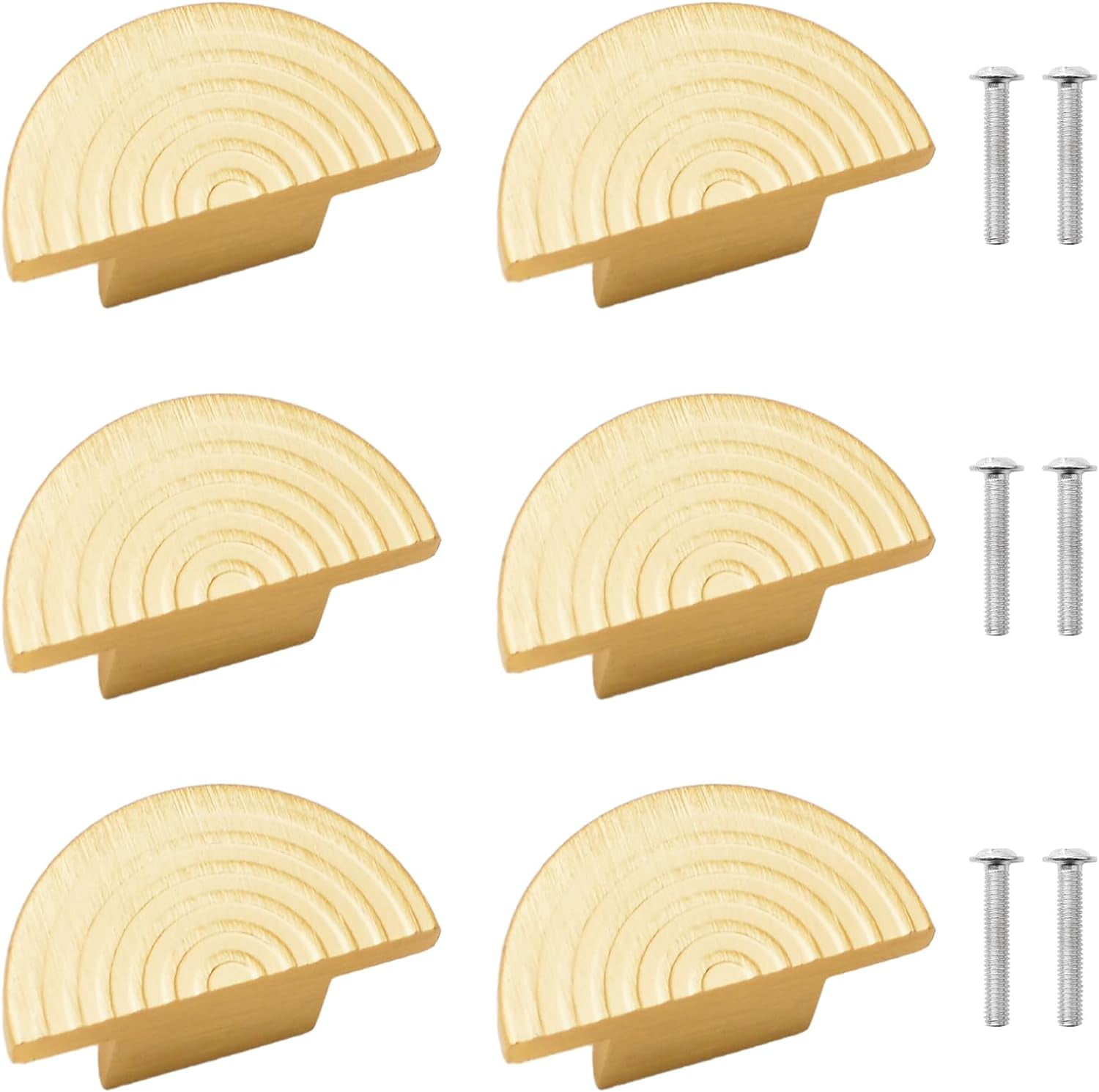 Half Moon Drawer Handles, 6PCS Gold Semi Circle Pulls Aluminum Alloy ...
