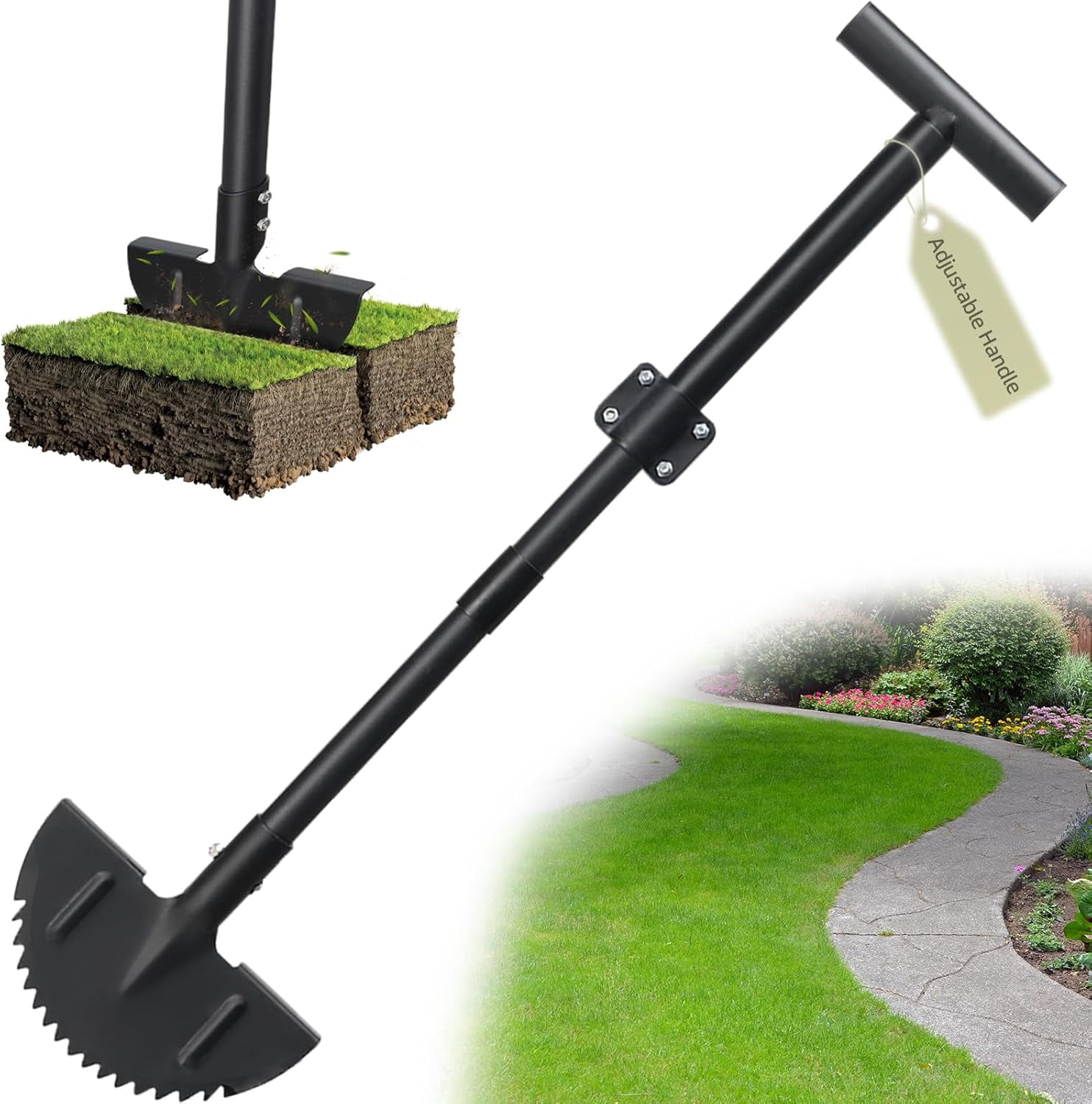 Half Moon Edger Lawn Tool - Heavy Duty Saw Tooth Manual Edgers with ...