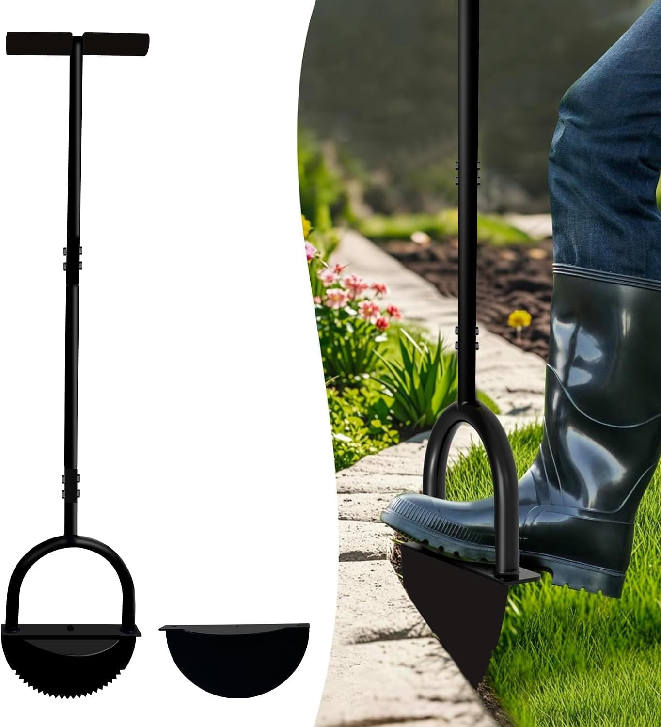 Half Moon Edger Lawn Tool with Replaceable Blade, Manual Edgers with ...