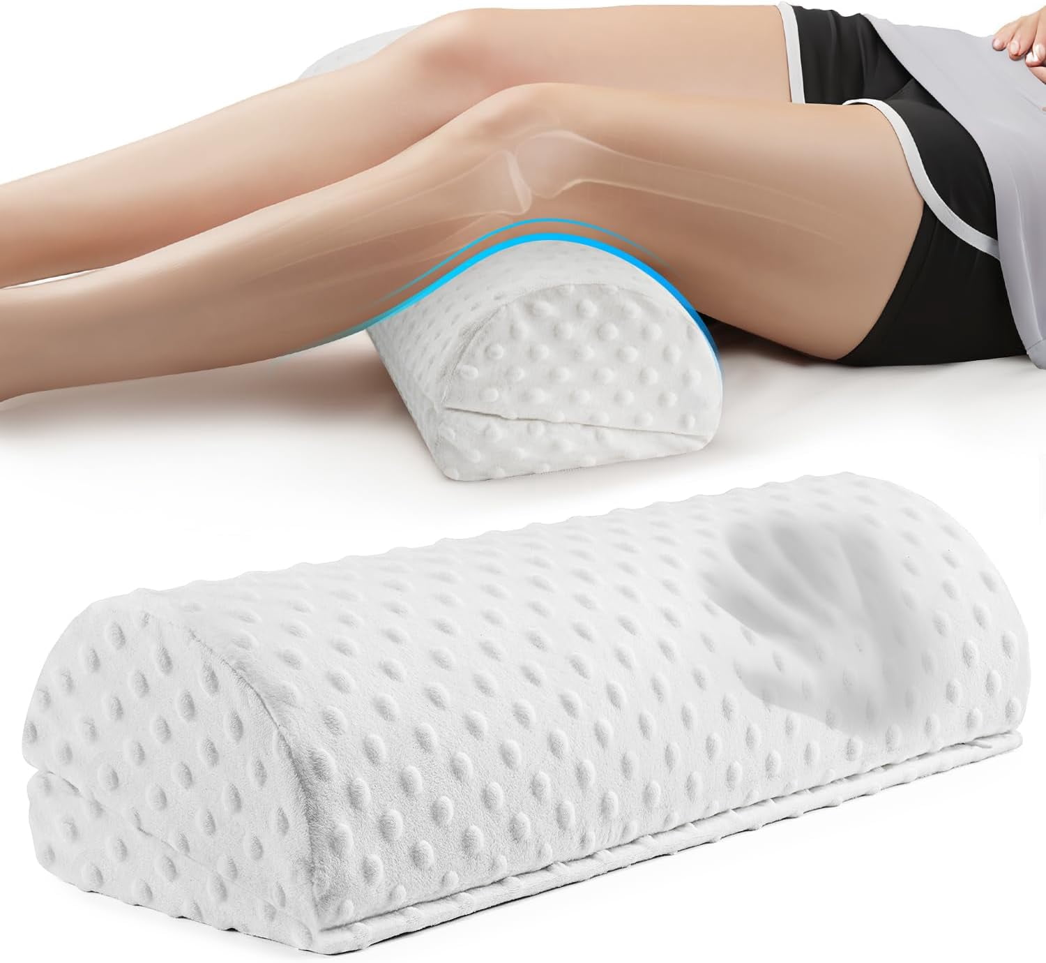 Half Moon Leg Bolster for Back Sleeping- Adjustable Height Under Knee ...
