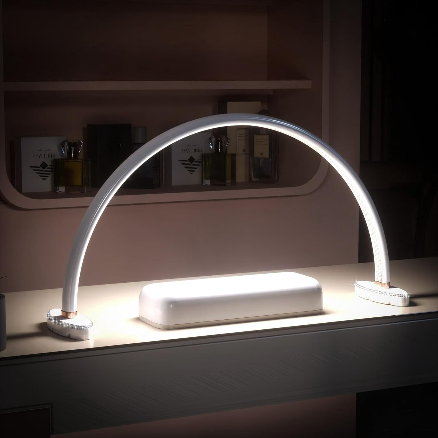 Half Moon Light for Nail Desk,24" Lamp for Nails Table for Light Color ...