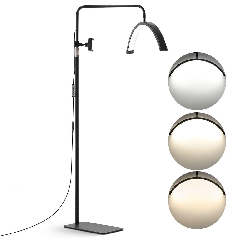 Half Moon Light for Esthetician 23inch Dimmable LED Floor Lamp Lash ...