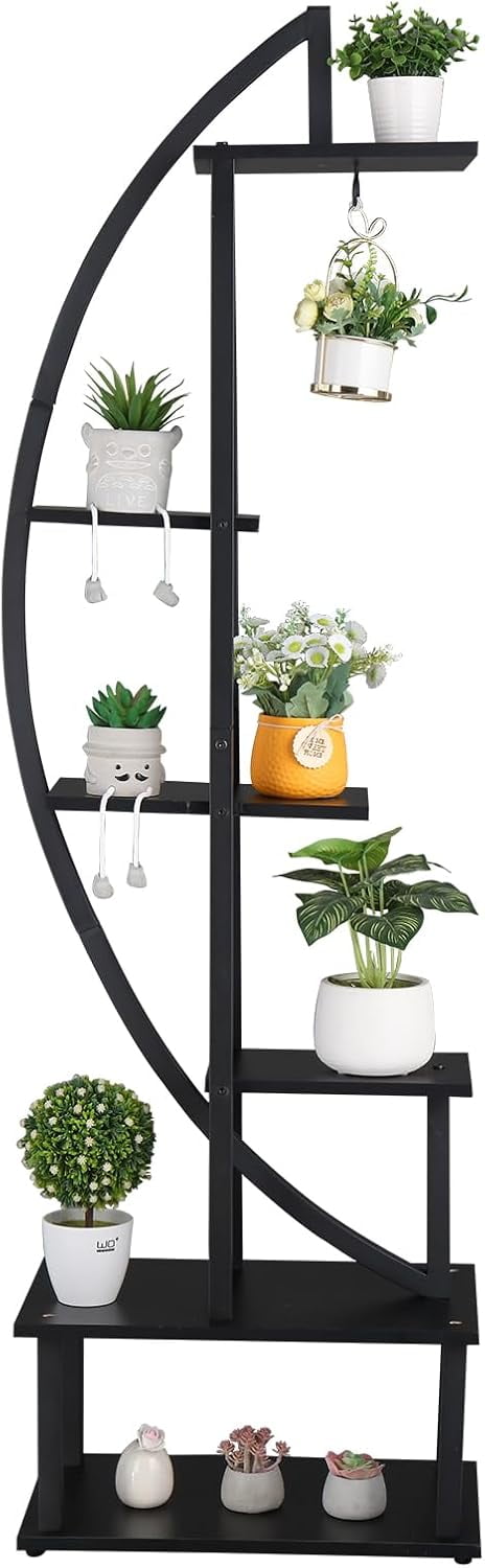 Half Moon Multi-Layer Stand - Sturdy Iron Pipe Design for Large Indoor ...