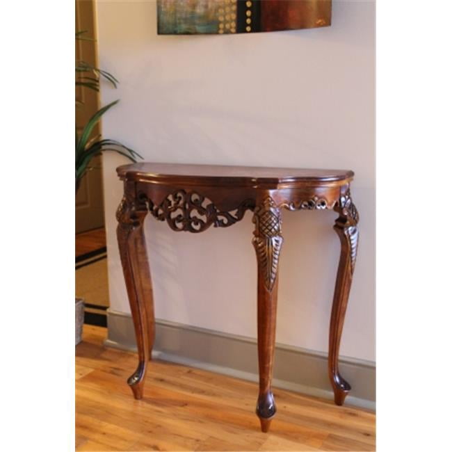 Half Moon Wood Console Table - Brown - Walmart.com