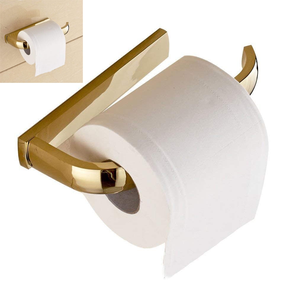 Half Open Toilet Roll Paper Rail Holder, Wall Mounted Brass Material ...