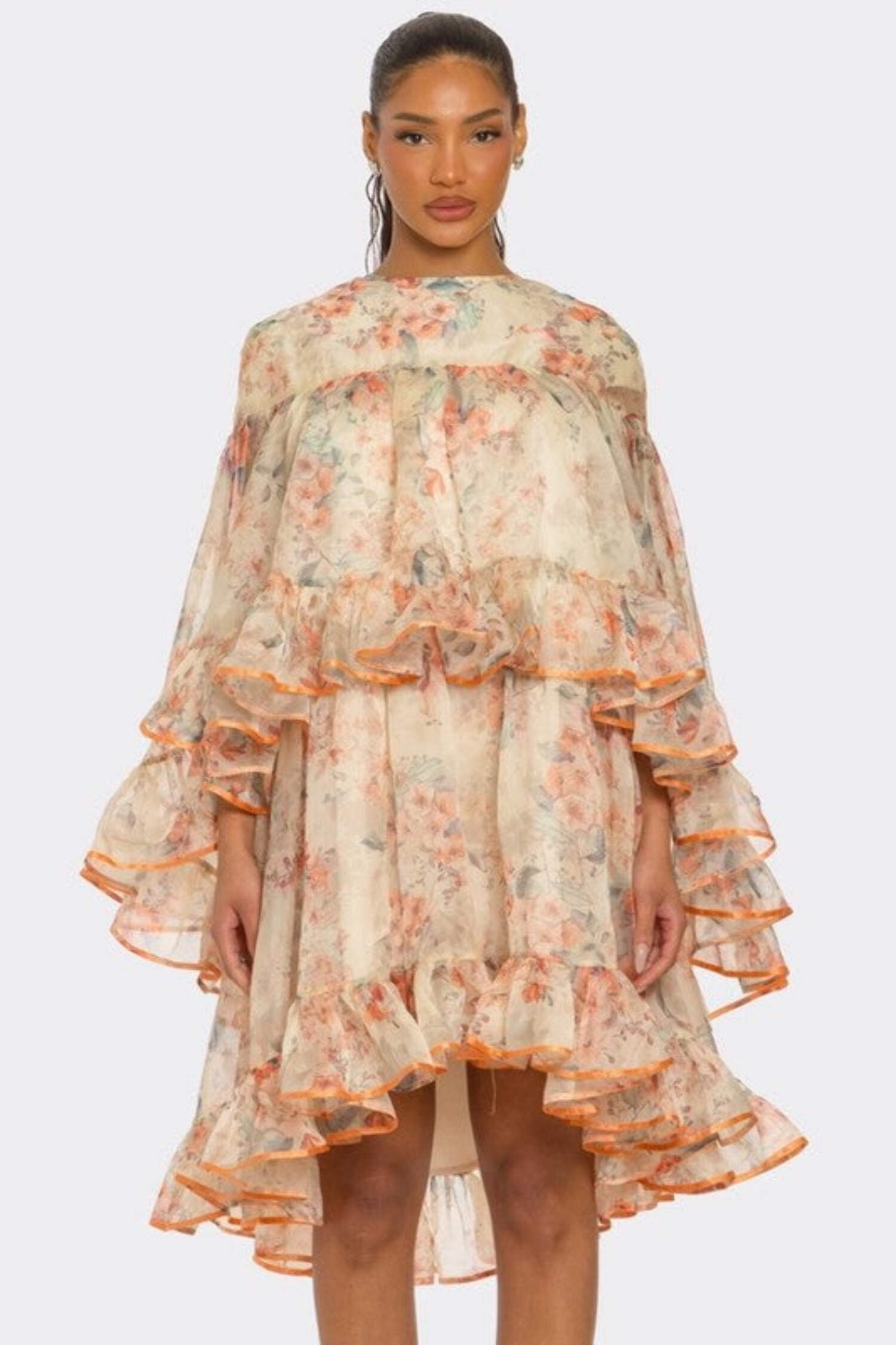 Half Pack Enchanted Garden Ruffle Layered Dress – Floral Print with ...