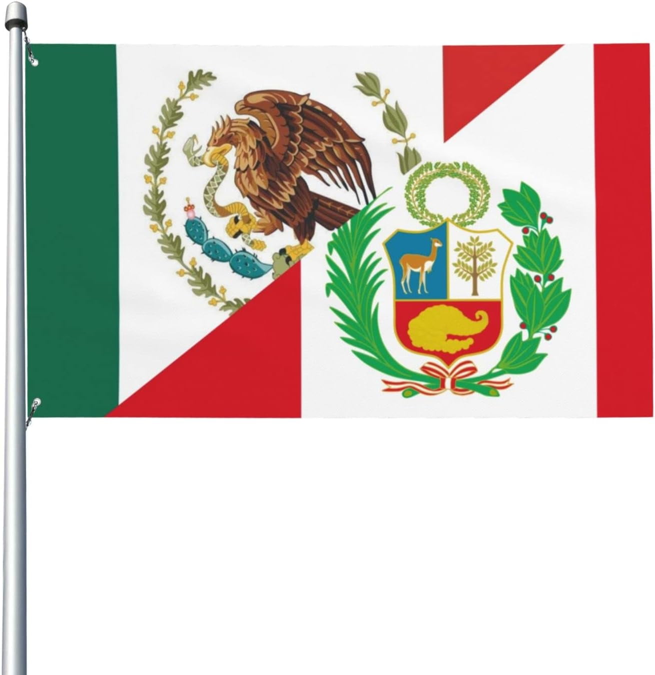 Half Peruvian And Half Mexico Flag Outdoor Flag Home Garden Flag Banner ...