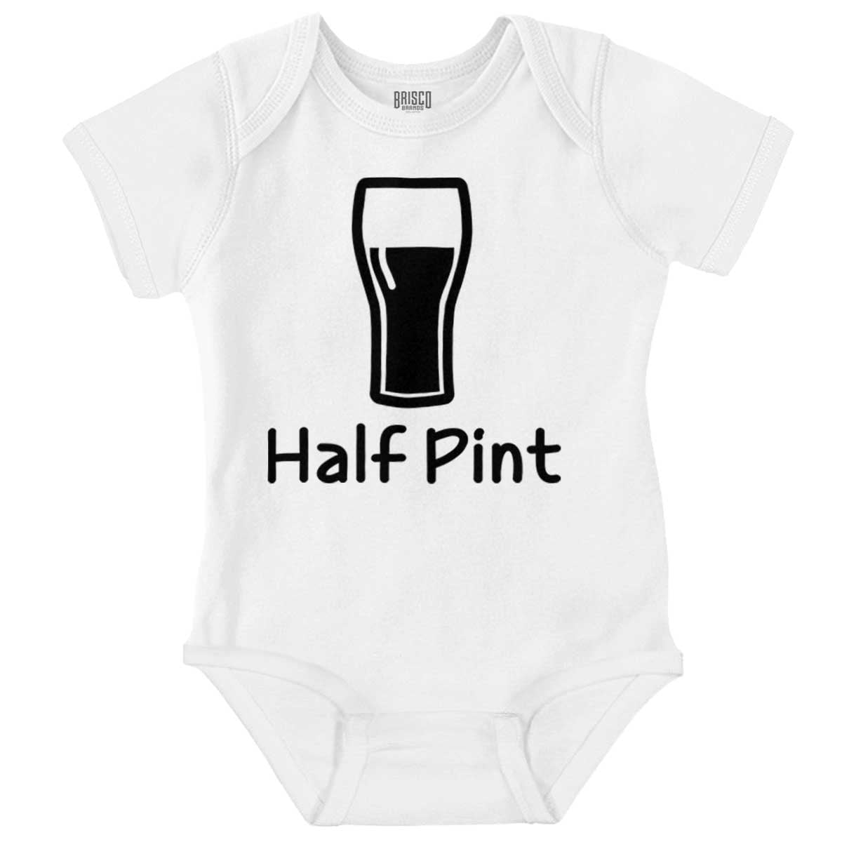 Half Pint Milk Bottle Humor Dad Joke Romper Boys or Girls Infant Baby ...