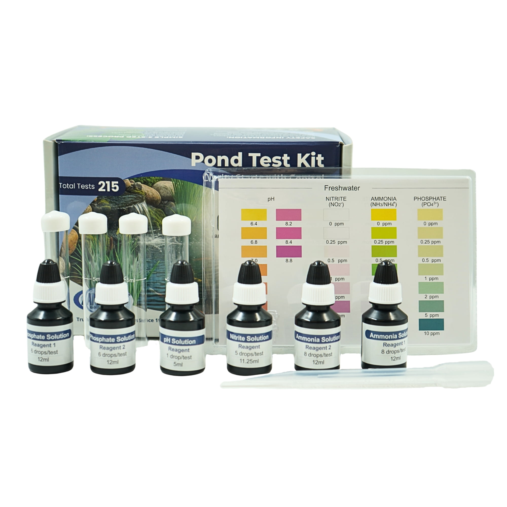Half Off Ponds Pond Water Test Kit, 215 Tests, 4-in-1 Water Quality ...