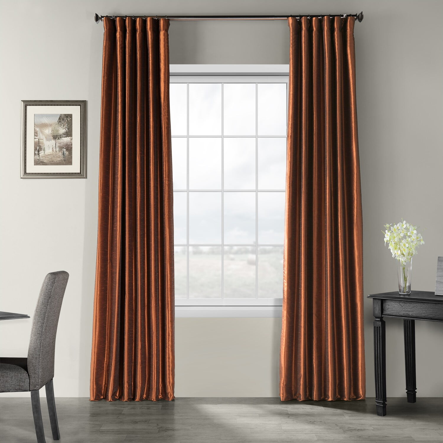 Half Price Drapes Copper Kettle Faux Silk Room Darkening Curtains for ...