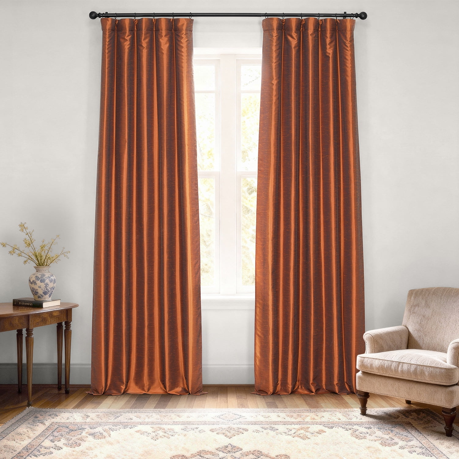 Half Price Drapes Copper Kettle Faux Silk Room Darkening Curtains for ...
