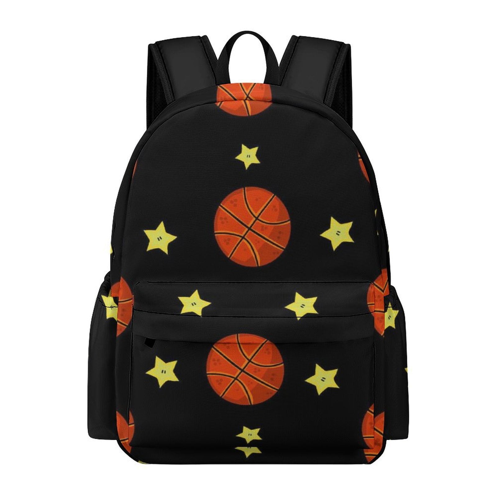 Half Print Backpack 11.8×16.5×5.9in Large Capacity Zipper Design Side ...