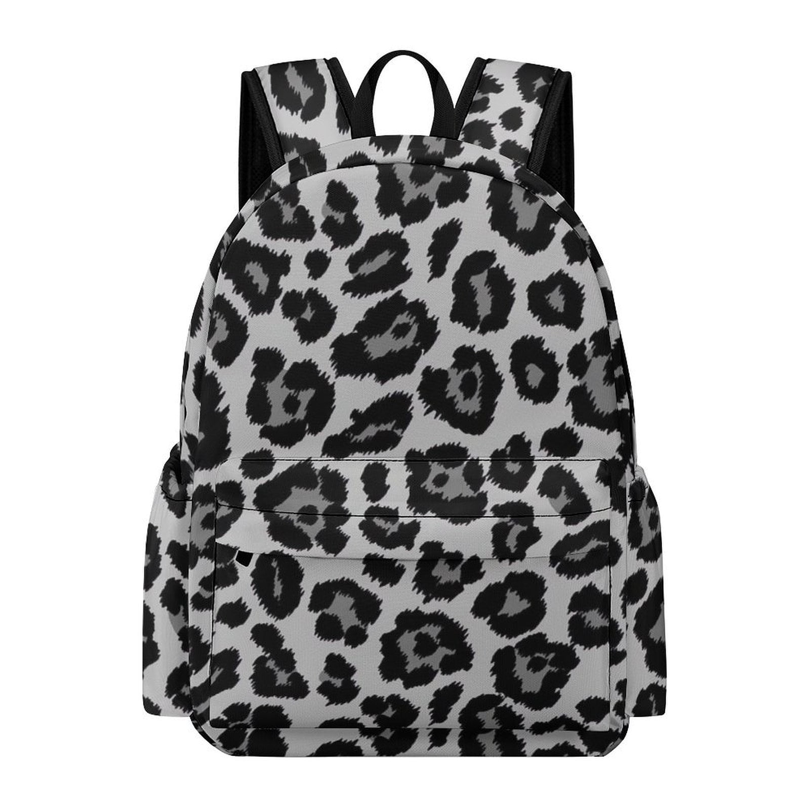 Half Print Backpack 11.8×16.5×5.9in Large Capacity Zipper Design Side ...