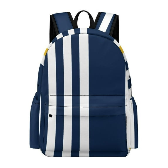 Half Print Backpack 11.8×16.5×5.9in Large Capacity Zipper Design Side ...