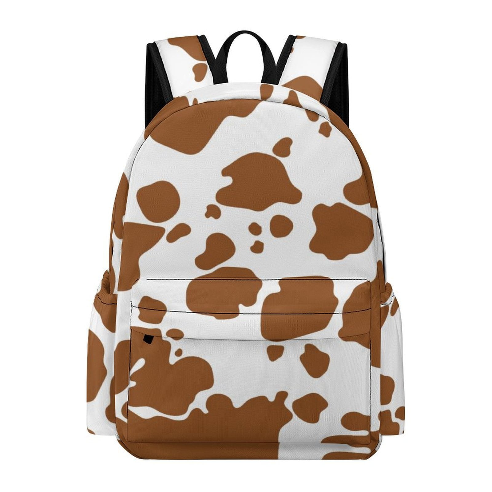 Half Print Backpack 11.8×16.5×5.9in Large Capacity Zipper Design Side ...