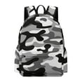 Half Print Backpack 11.8×16.5×5.9in Large Capacity Zipper Design Side ...