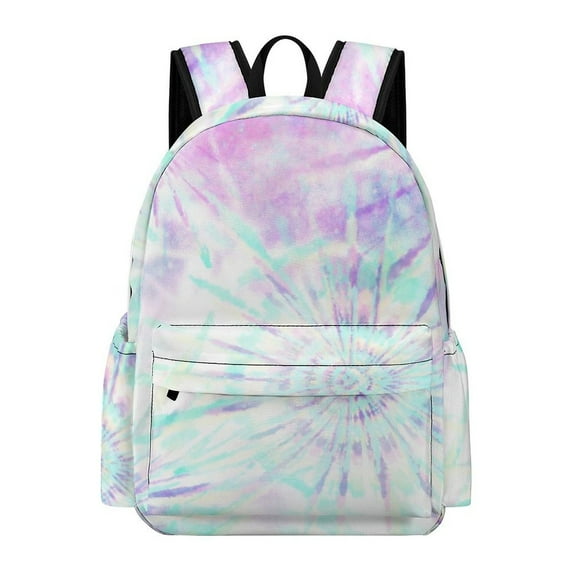 Half Print Backpack 11.8×16.5×5.9in Large Capacity Zipper Design Side ...