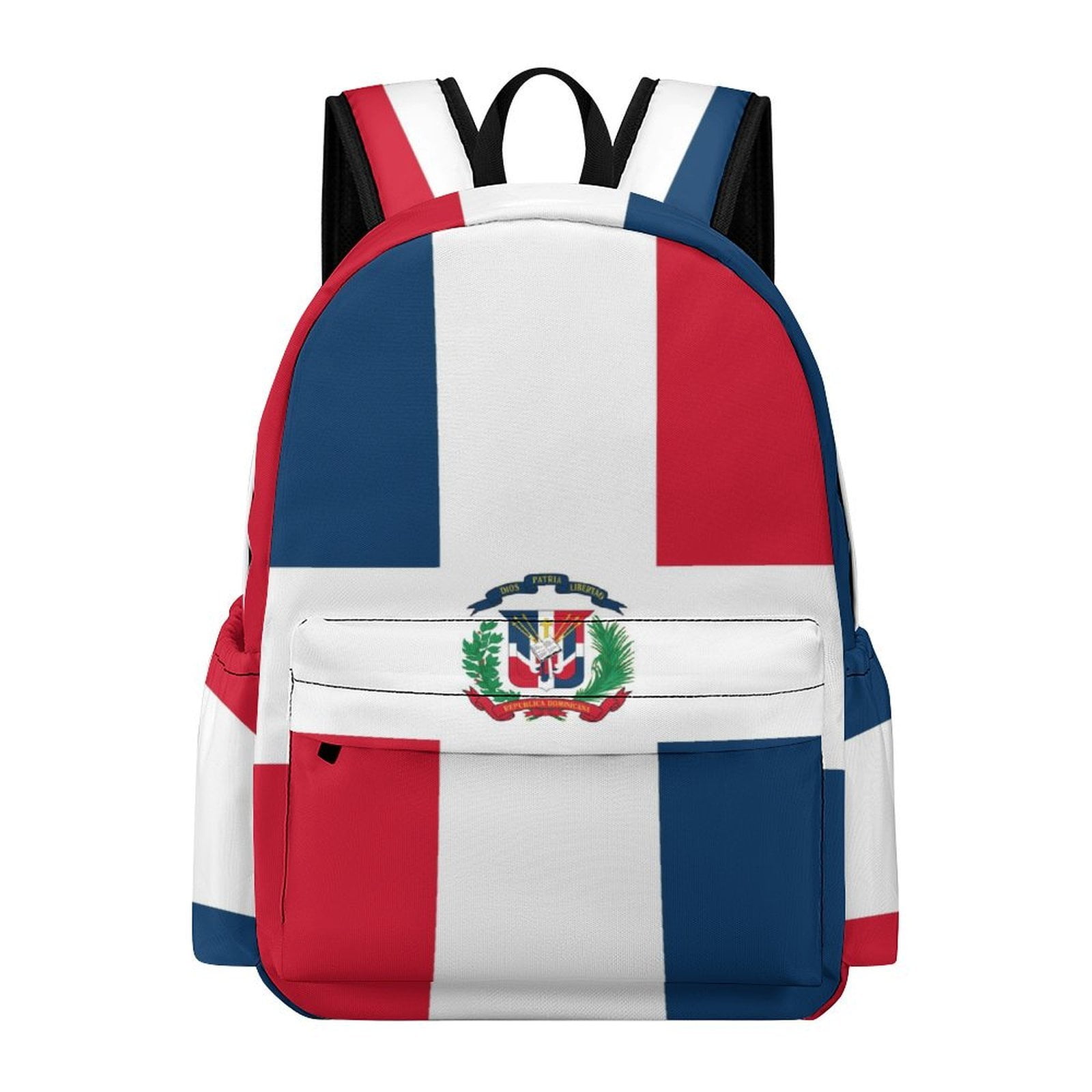 Half Print Backpack 11.8×16.5×5.9in Large Capacity Zipper Design Side ...