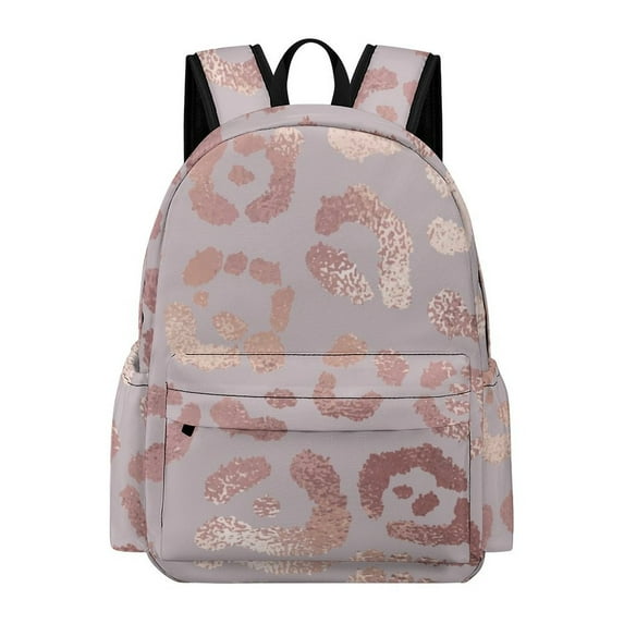 Half Print Backpack 11.8×16.5×5.9in Large Capacity Zipper Design Side ...