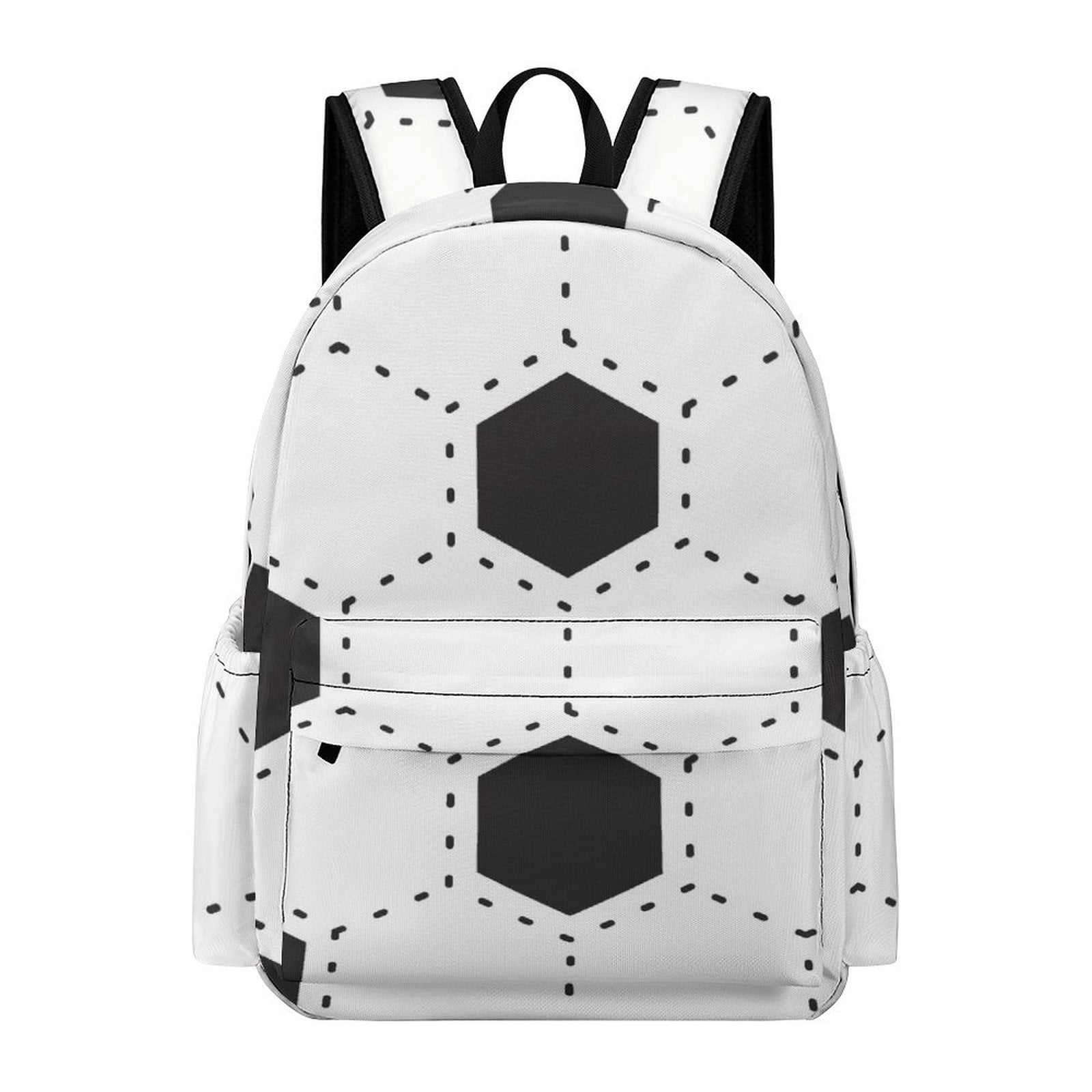 Half Print Backpack 11.8×16.5×5.9in Large Capacity Zipper Design Side ...