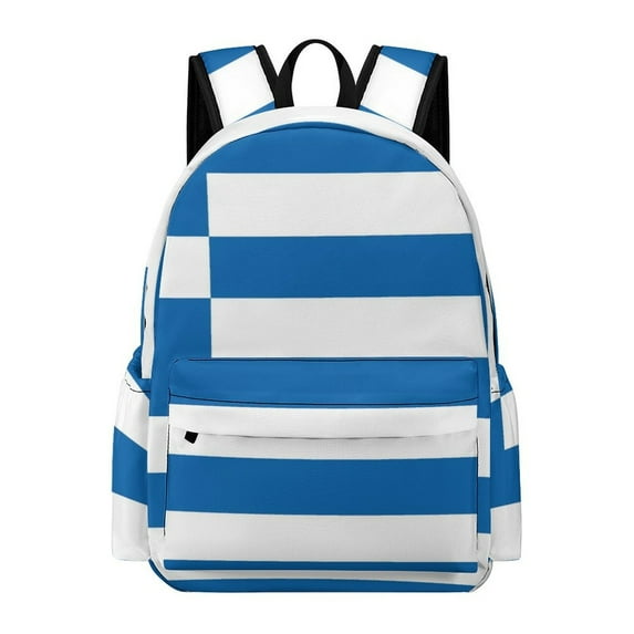 Half Print Backpack 11.8×16.5×5.9in Large Capacity Zipper Design Side ...