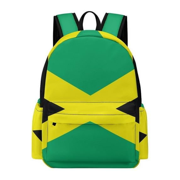 Half Print Backpack 11.8×16.5×5.9in Large Capacity Zipper Design Side ...