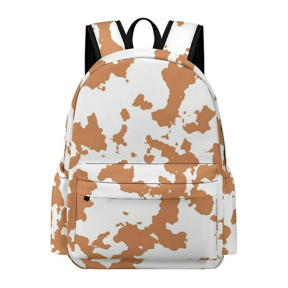 Half Print Backpack 11.8×16.5×5.9in Large Capacity Zipper Design Side ...