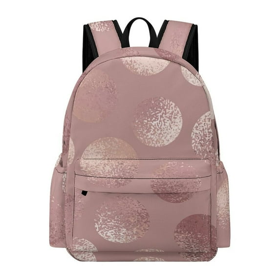 Half Print Backpack 11.8×16.5×5.9in Large Capacity Zipper Design Side ...