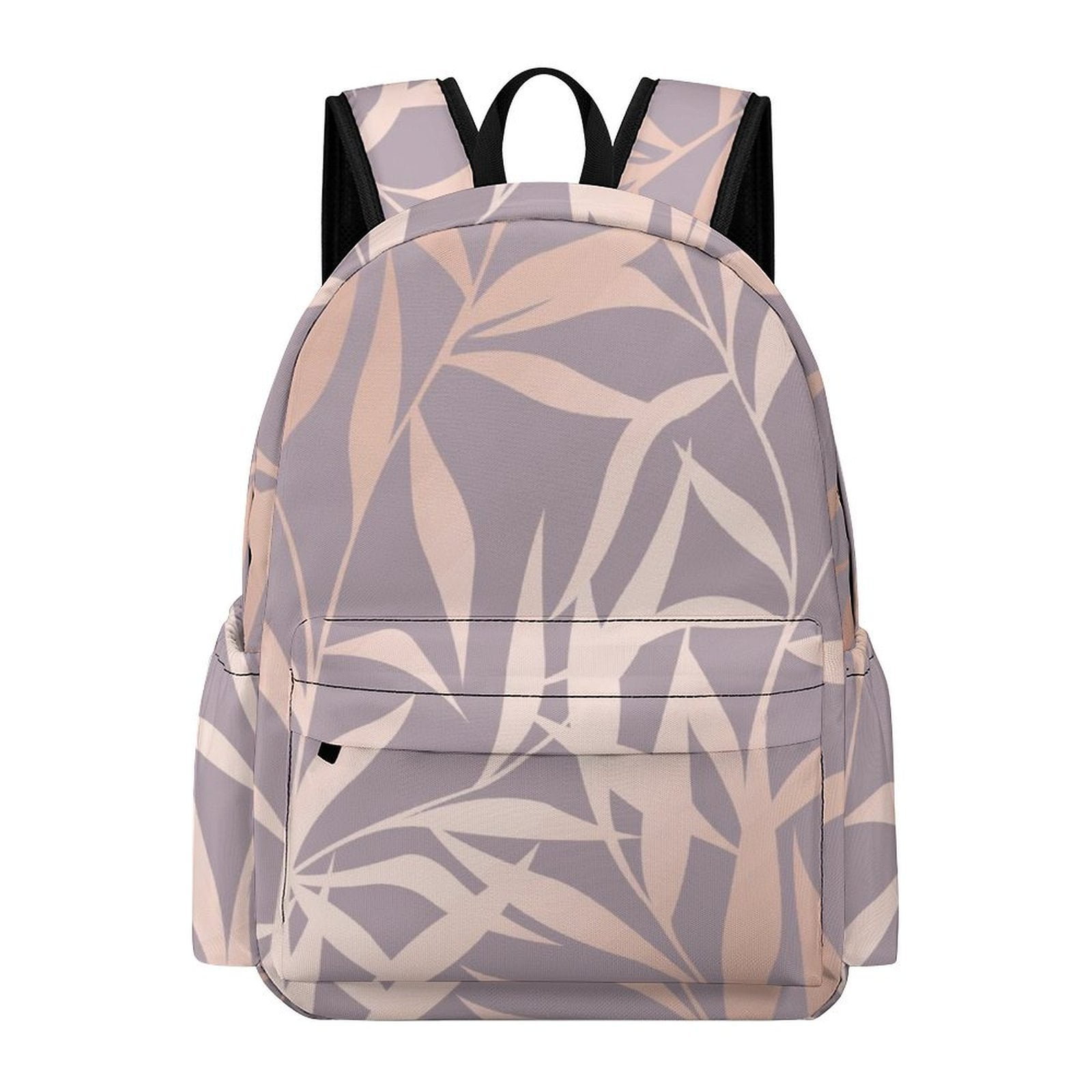 Half Print Backpack 11.8×16.5×5.9in Large Capacity Zipper Design Side ...