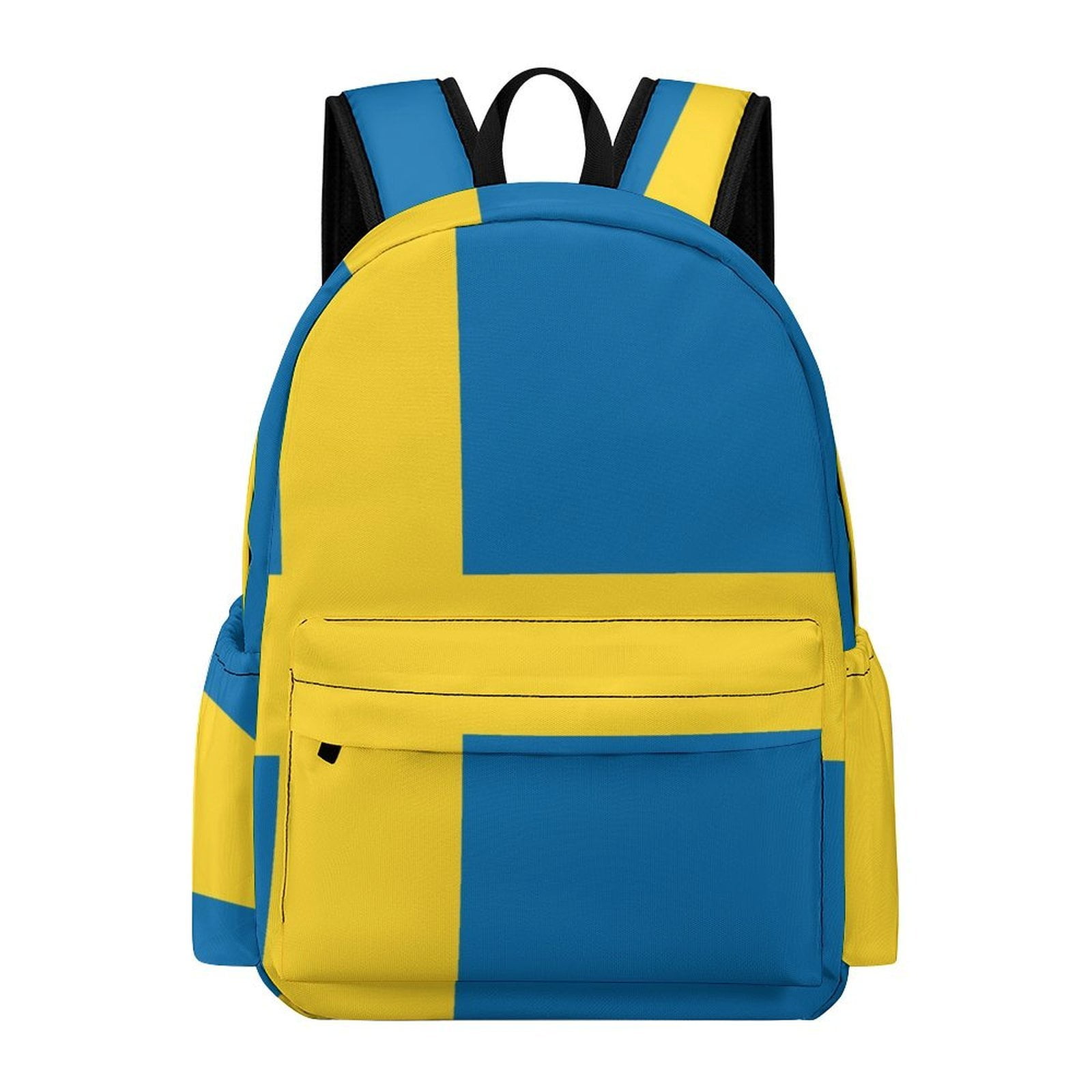 Half Print Backpack 11.8×16.5×5.9in Large Capacity Zipper Design Side ...