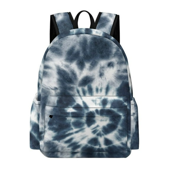 Half Print Backpack 11.8×16.5×5.9in Large Capacity Zipper Design Side ...
