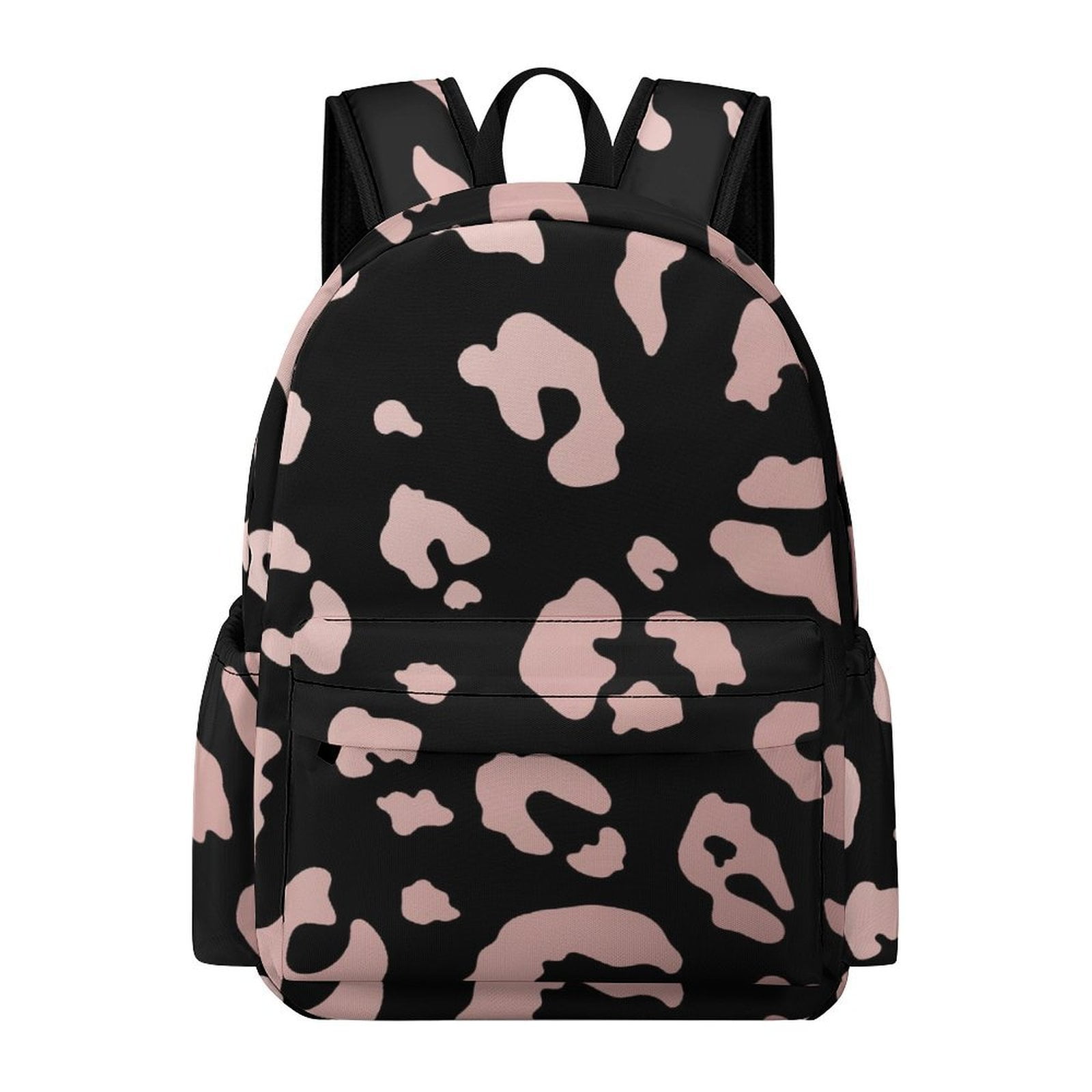 Half Print Backpack 11.8×16.5×5.9in Large Capacity Zipper Design Side ...