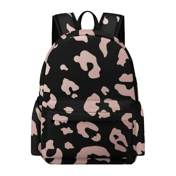 Half Print Backpack 11.8×16.5×5.9in Large Capacity Zipper Design Side ...