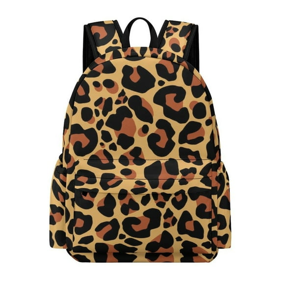 Half Print Backpack 11.8×16.5×5.9in Large Capacity Zipper Design Side ...