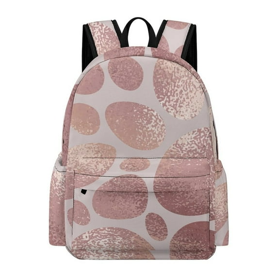 Half Print Backpack 11.8×16.5×5.9in Large Capacity Zipper Design Side ...