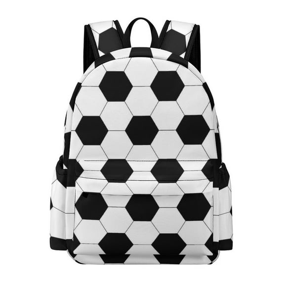 Half Print Backpack 11.8×16.5×5.9in Large Capacity Zipper Design Side ...