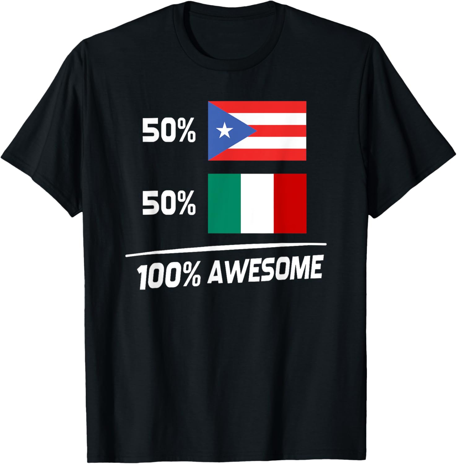 Half Puerto Rican Half Italian Puerto Rico Italy Flag T-Shirt Casual ...